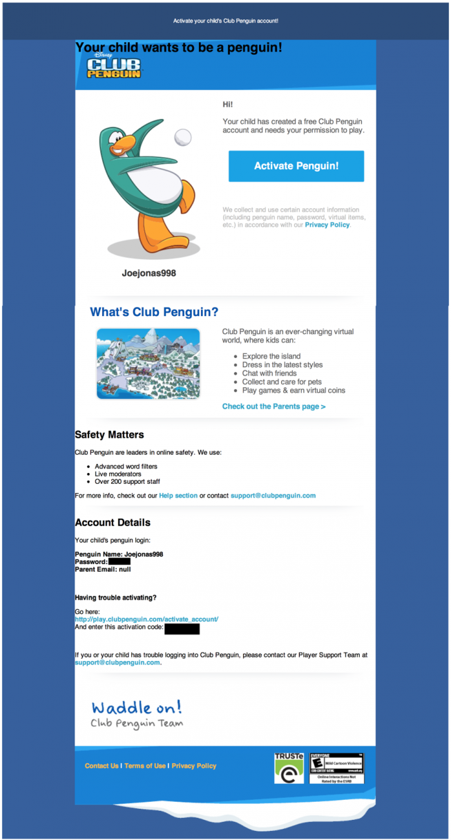 Club Penguin Sending New Welcome Activation Emails – Club Penguin Memories